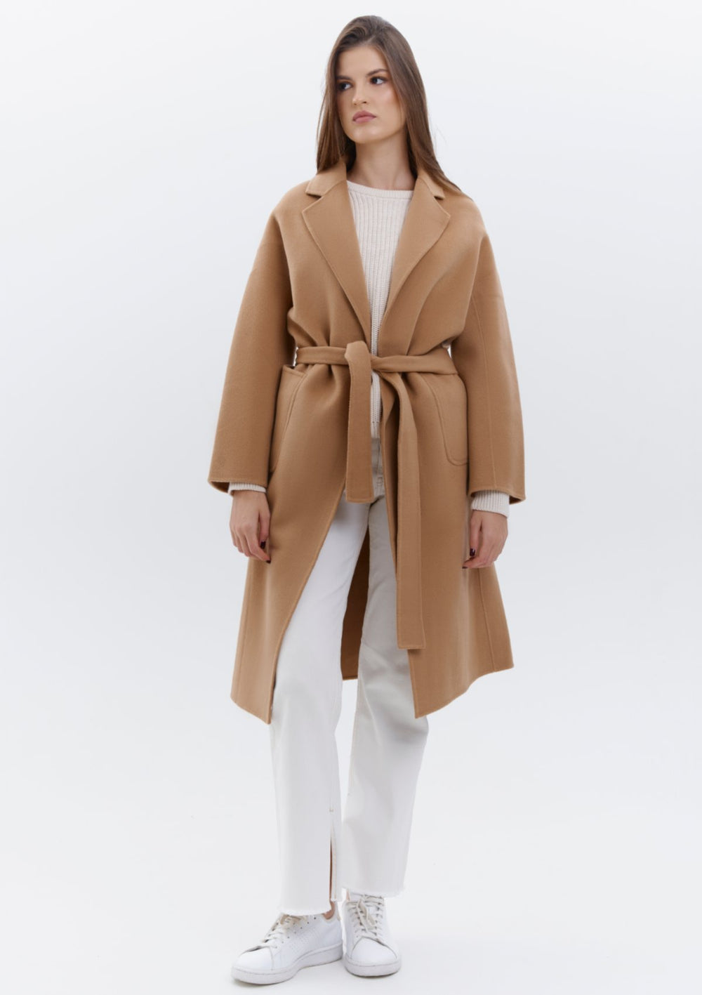 The Classic Camel Wrap Coat | SILK & TONIC